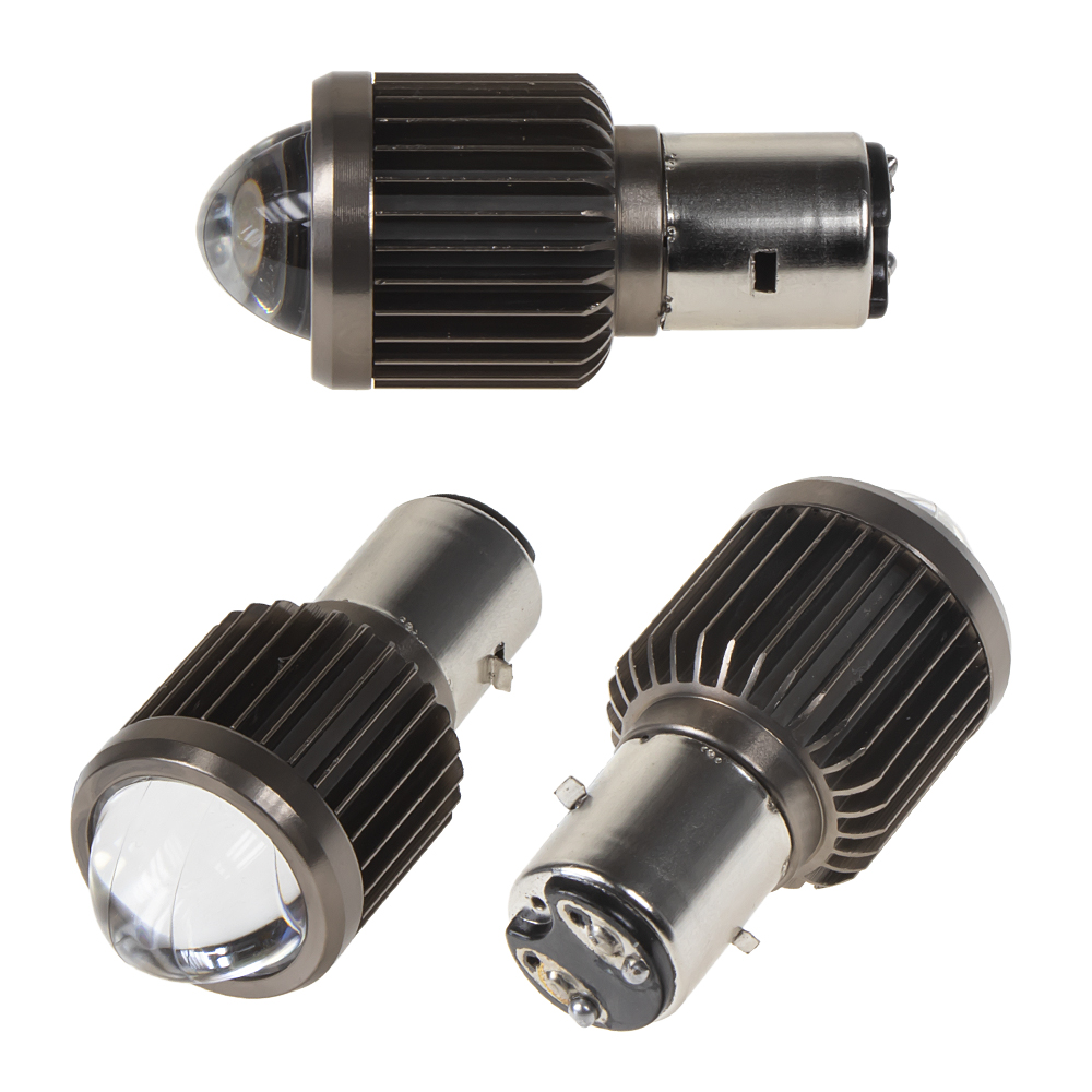 LED BA20 žlutá / bílá, 12 V, motocyklová s čočkou | STUALARM IMPORT, s.r.o